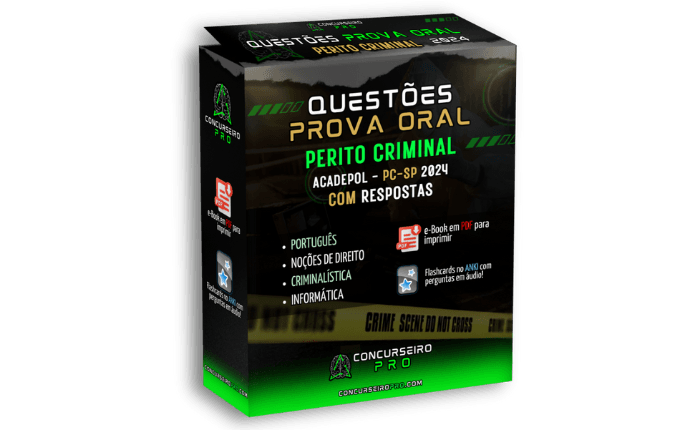 Questões Prova Oral 2024 | Perito Criminal PC-SP